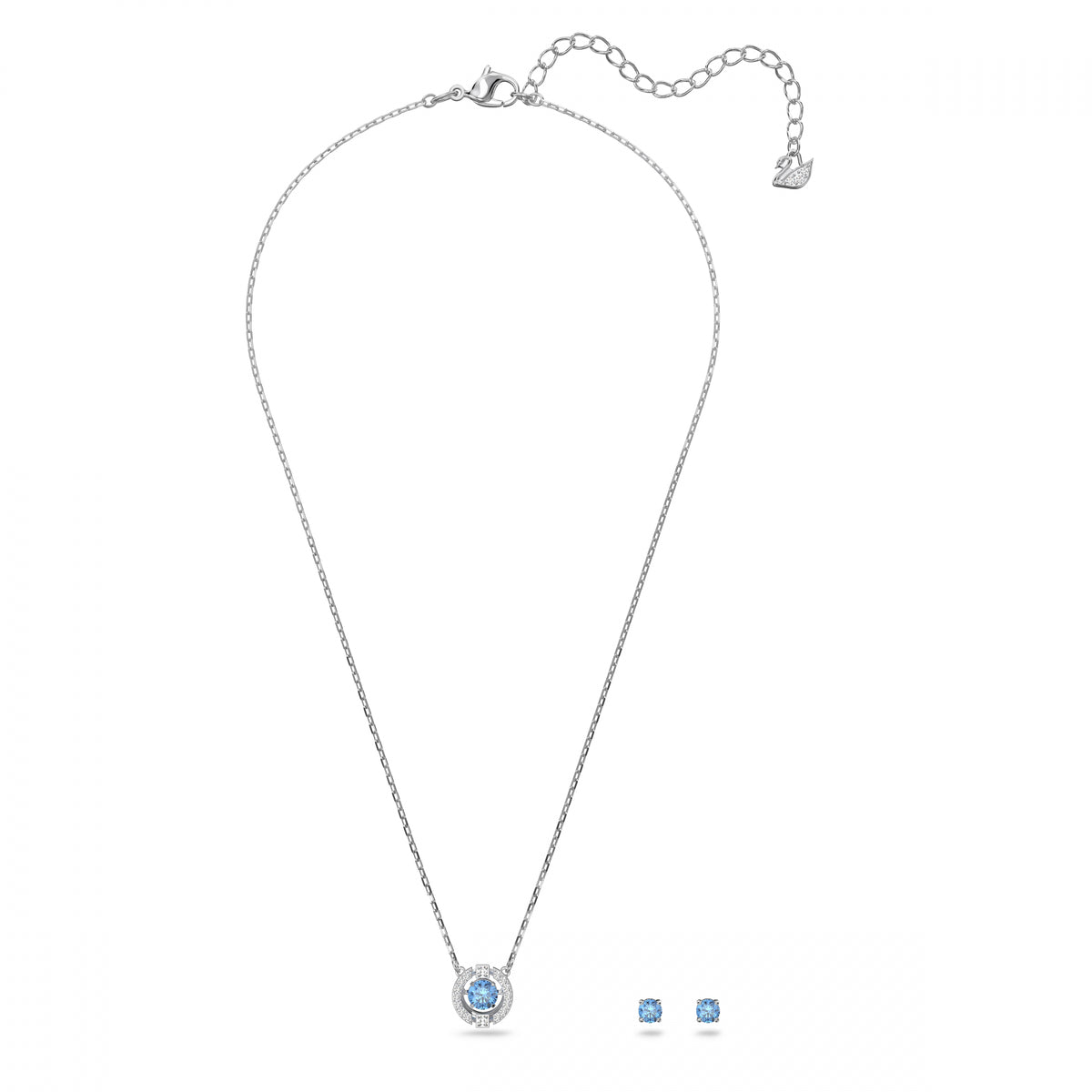Swarovski-Sparkling Dc Round Set, Mavi, Rodyum Kaplama - 5480485 ...