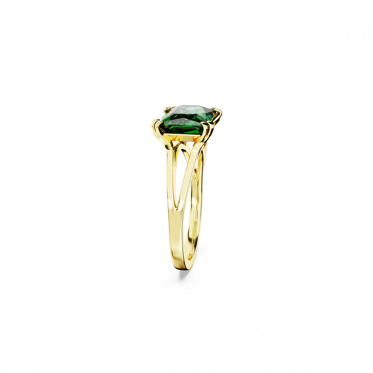 Swarovski-Matrix Yüzük, Rectangular Cut, Yeşil, Sari Altin Rengi ...