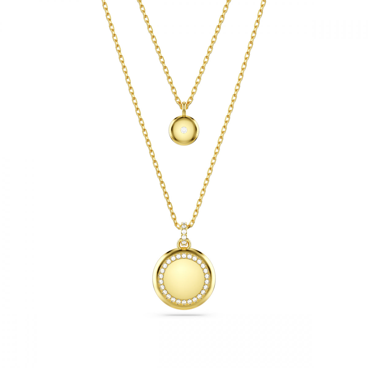 Swarovski-Meteora Layered Kolye, S, Beyaz, Altin Rengi Kaplama ...