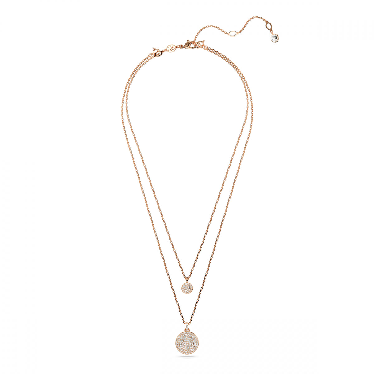 Swarovski-Meteora Layered Kolye, S, Beyaz, Pembe Altin Rengi Kaplama ...