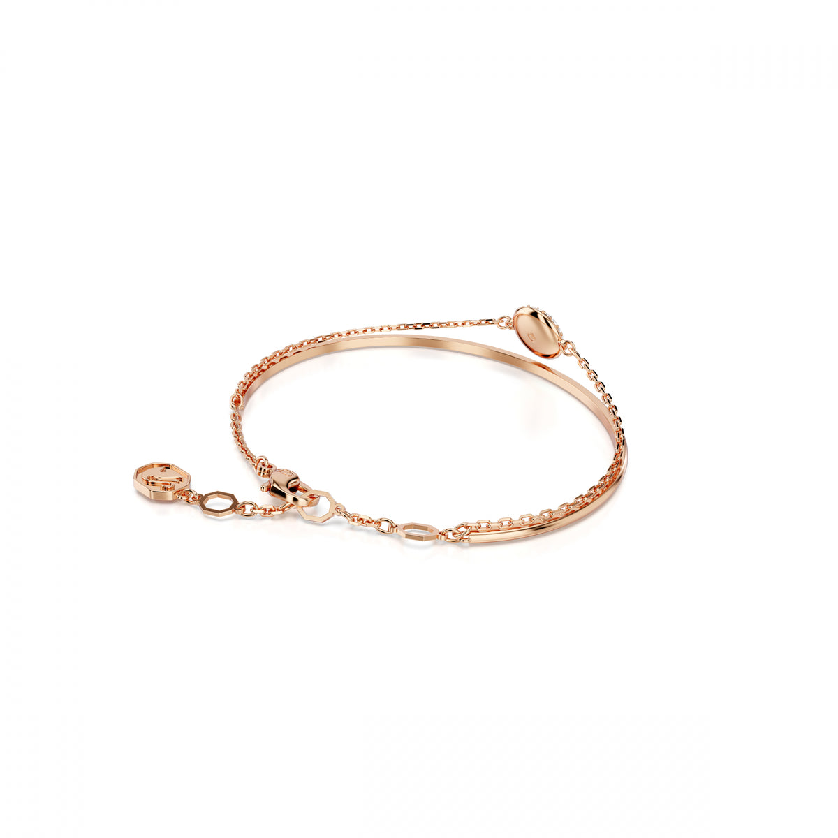 Swarovski-Meteora Bileklik, Beyaz, Pembe Altin Rengi Kaplama, M ...