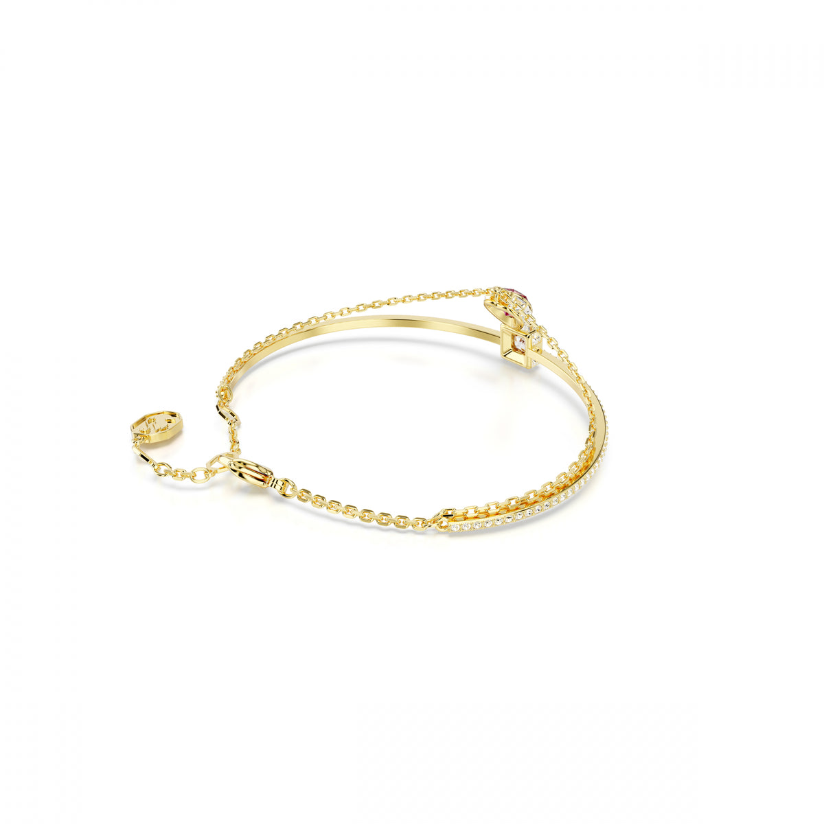 Swarovski-Chroma Bileklik, Kalp, Kirmizi, Altin Rengi Kaplama, M ...