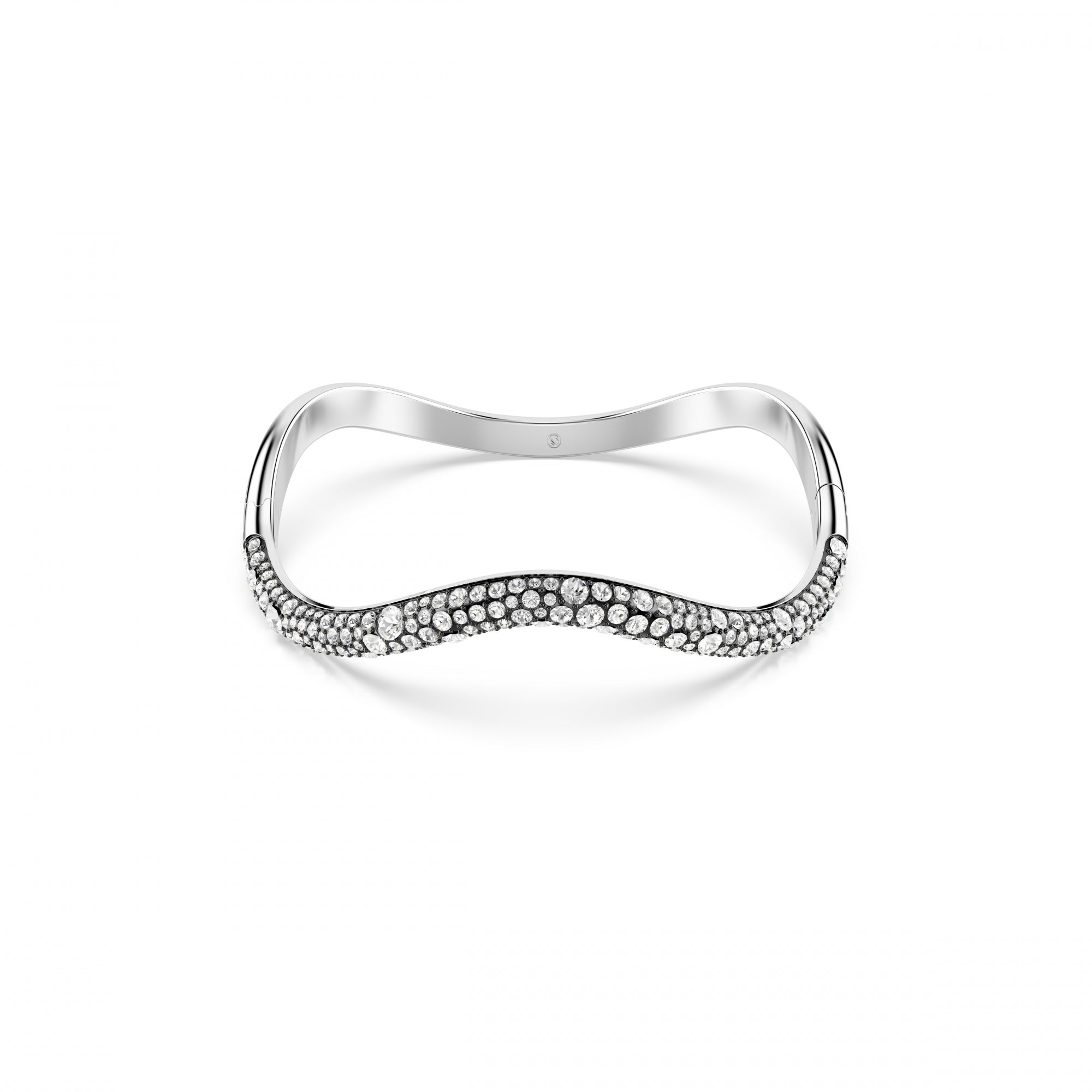 Swarovski Sublima Bangle Bileklik, Yuvarlak Kesim, Beyaz, Rodyum Kaplama, S