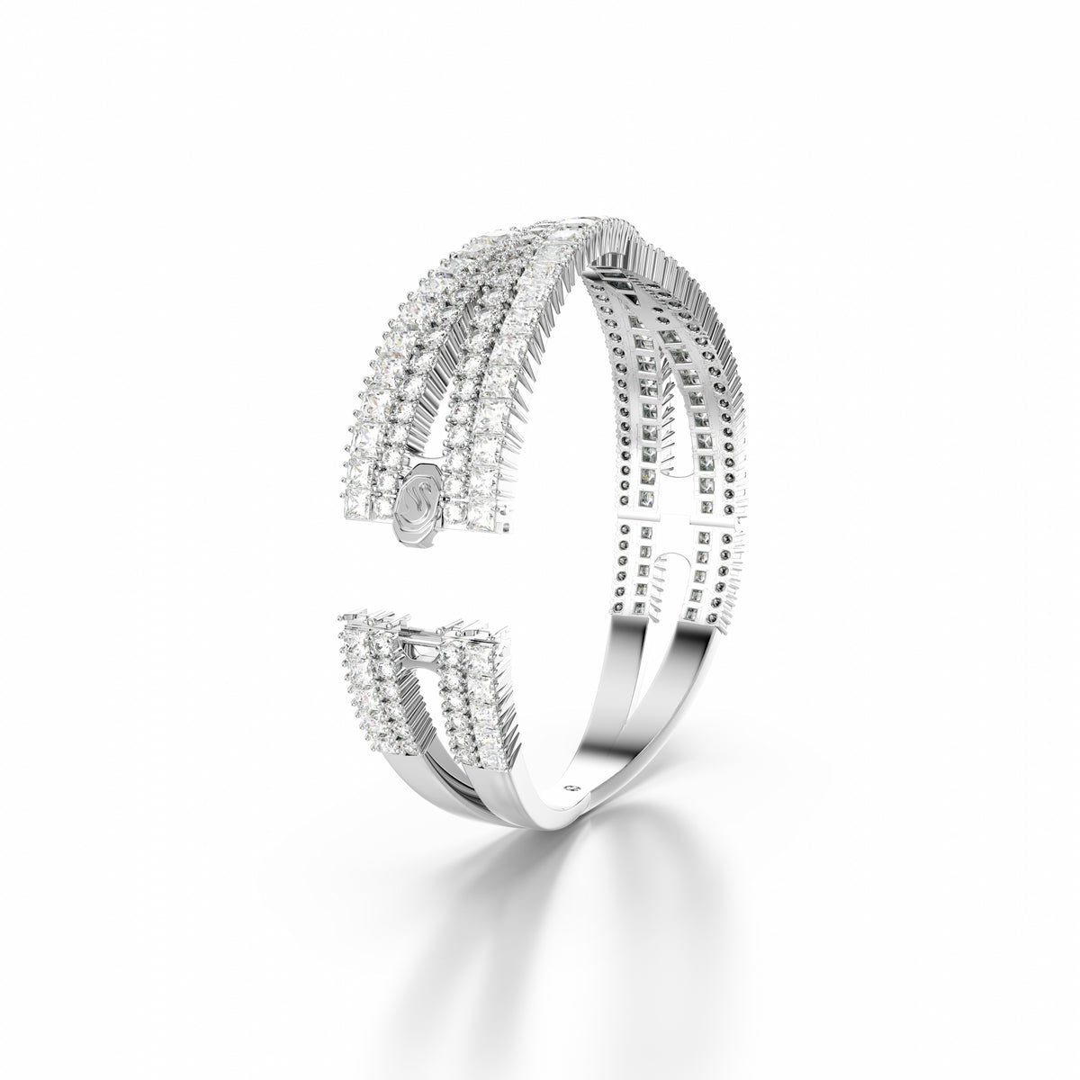 Swarovski-Hyperbola Kelepçe, Mixed Cut, Infinity, Beyaz, Rodyum Kaplama ...